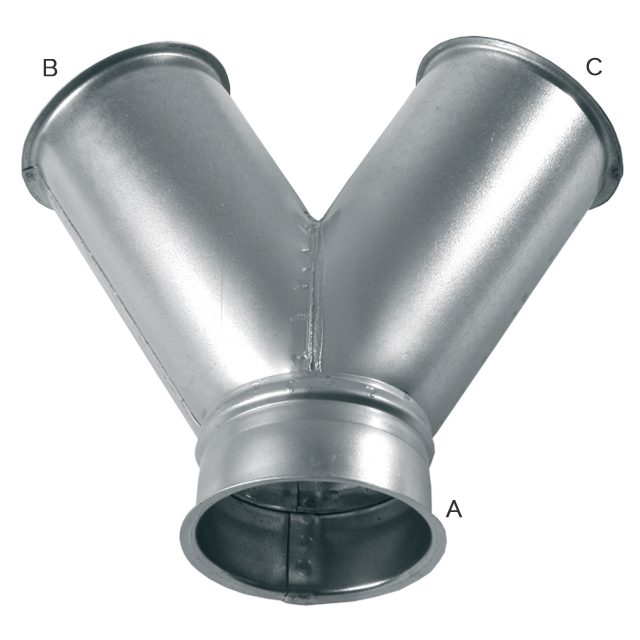 GATP - Trouser pipe - Low Vacuum: Galvanized Steel - Particulair